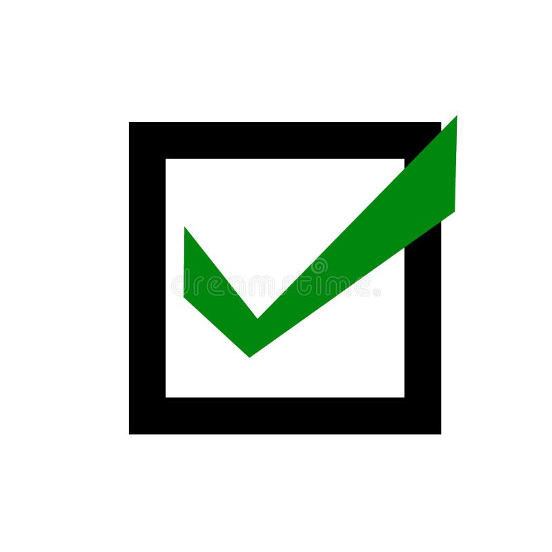 Icon of Check Box with White Background. Stock Vector - Illustration of ...