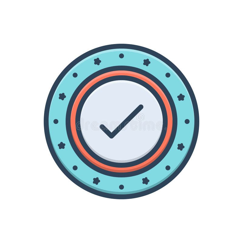 Color Illustration Icon for Check, Cheque and Confirm Stock ...