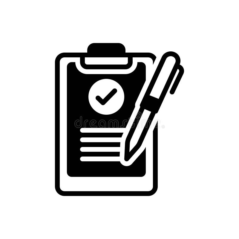 Black Solid Icon for Check, Task and Edit Stock Illustration ...