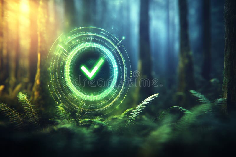 An Icon of a Checkbox with a Green Environmental Backdrop, Signifying ...
