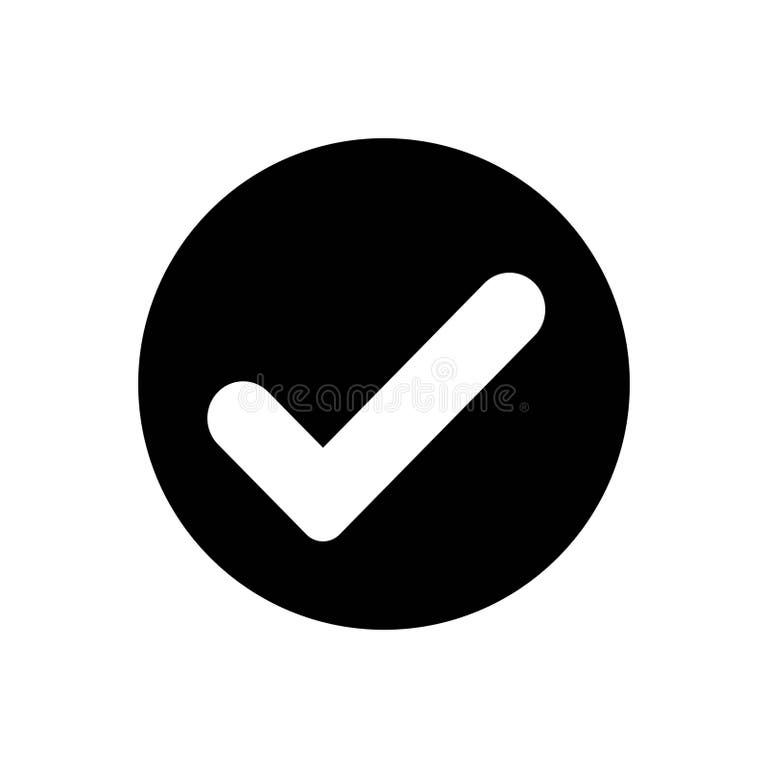 Black Solid Icon for Checked, True and Ok Stock Vector - Illustration ...
