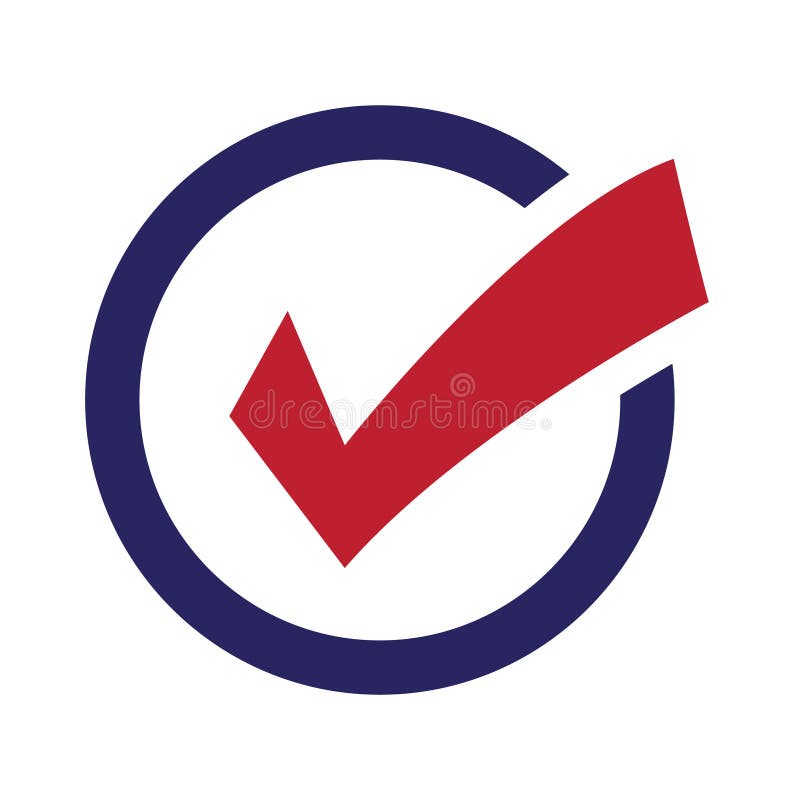 Icon Checkmark Circle Symbol Blue Red Stock Illustration - Illustration ...