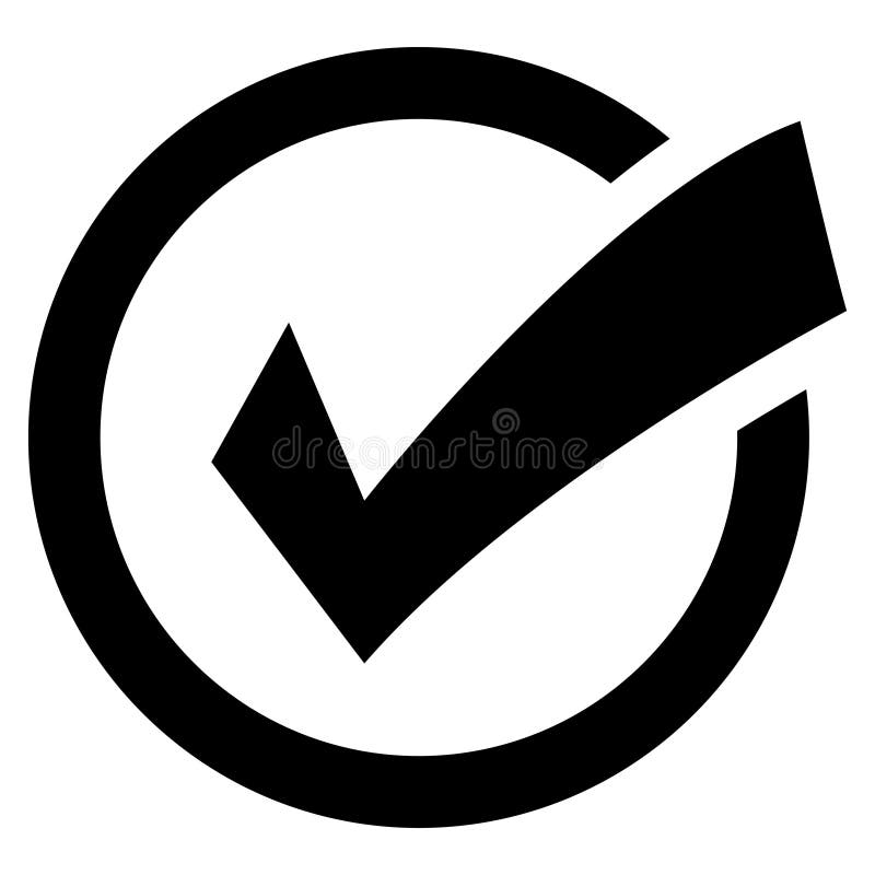 Icon Checkmark Circle Tick Symbol Simple Black Stock Illustration ...