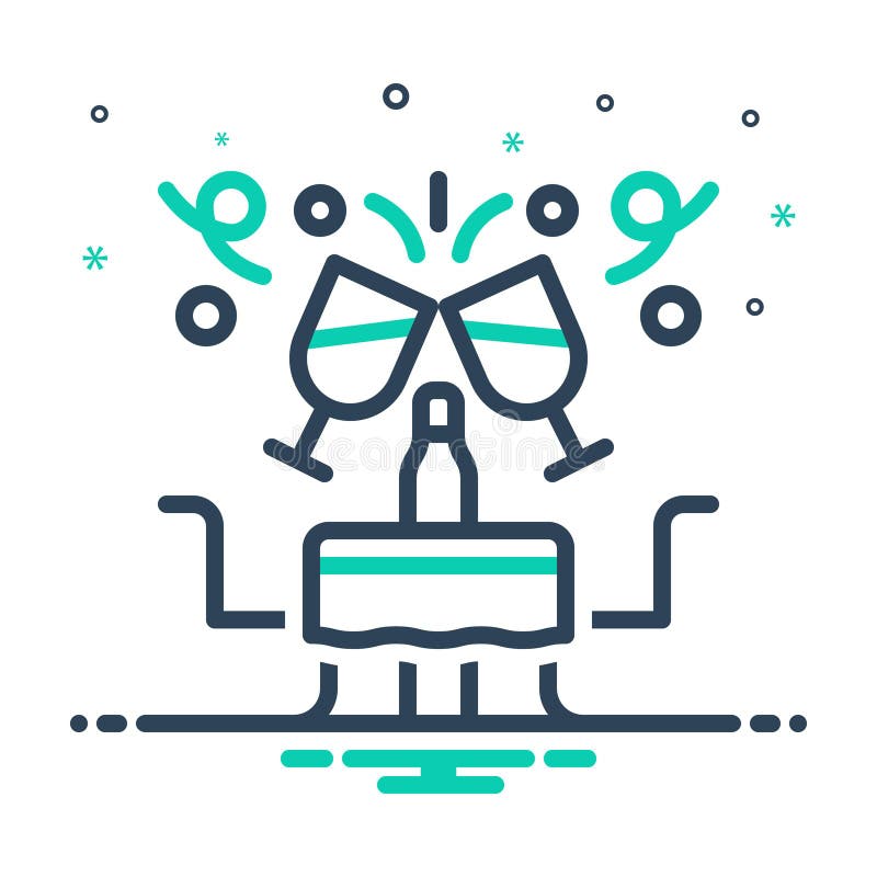 Mix Icon for Cheers, Enjoying and Party Stock Vector - Illustration of ...