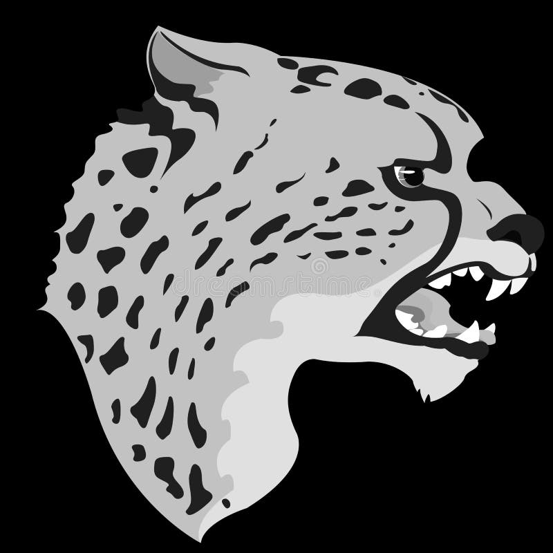 Cheetah Icon Black and White Stock Vector - Illustration of outline ...