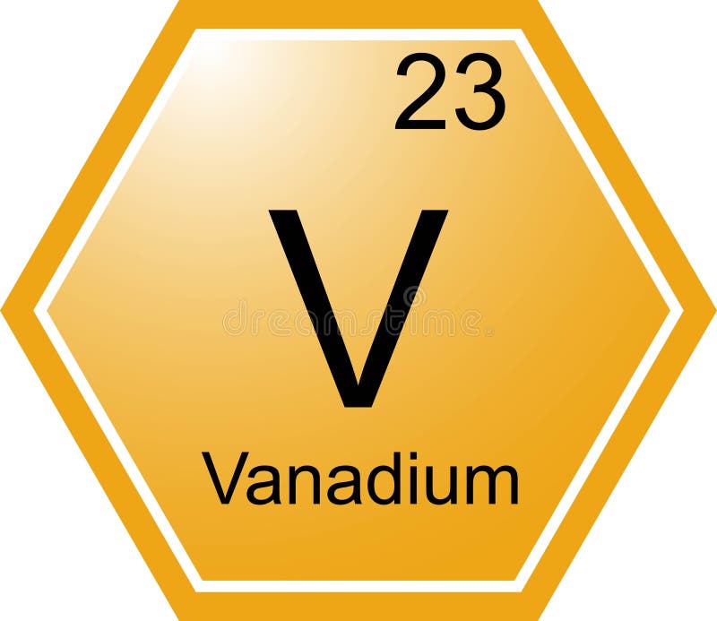 The Icon of the Chemical Element V Vanadium. Stock Illustration ...