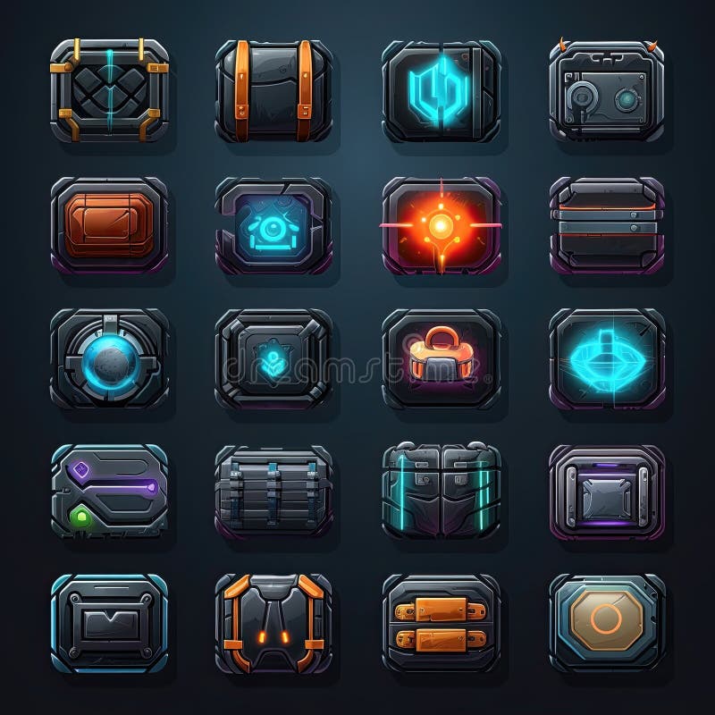 Icon Chest Futuristic Game Ai Generated Stock Image - Image of display ...