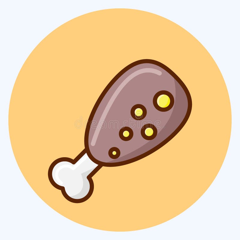 Icon Chicken S Leg. Suitable for Meat. Flat Style. Simple Design ...