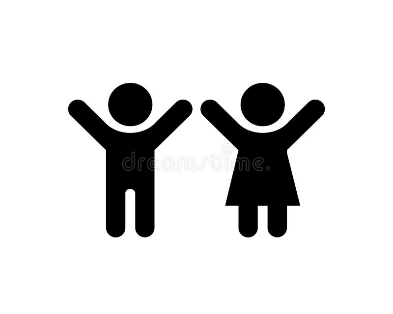 Icon Children Boy and Girl. Vector Illustration. EPS 10 Stock Vector ...
