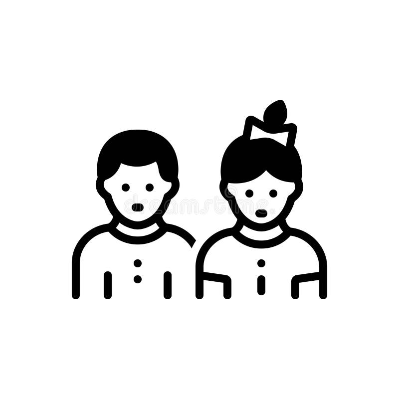Black Solid Icon for Children, Offspring and Scion Stock Vector ...
