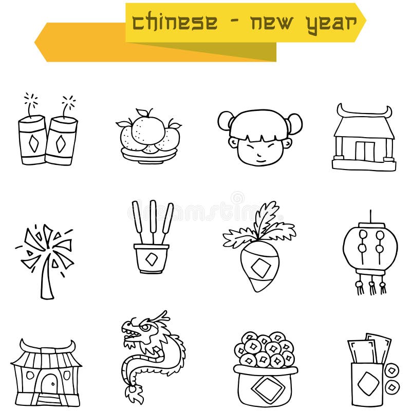 Icon of Chinese with Hand Draw Stock Vector - Illustration of button ...