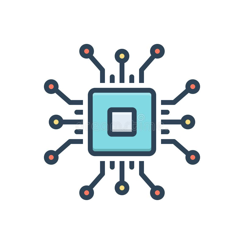Color Illustration Icon for Chip, Digital and Technology Stock ...