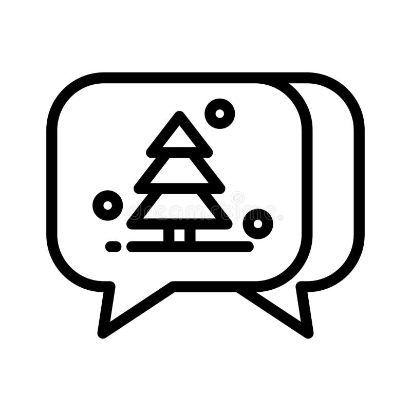 Icon Christmas Tree Chat Bubble Stock Vector - Illustration of cool ...