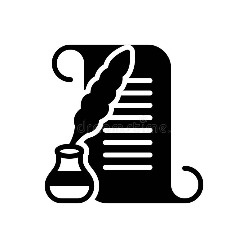 Black Solid Icon for Chronicles, Memorials and Saga Stock Illustration ...