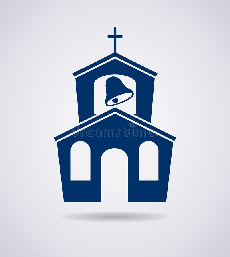 Vector Icon of Church Building Stock Vector - Illustration of chapel ...