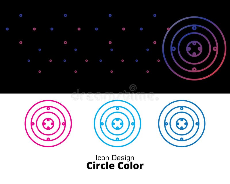 Circle Colors Icon Design with Four Style Colors Flat Aert Stock Vector ...