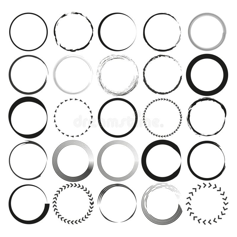 Icon Circle Frame Set. Variety of Round Borders. Gallery Display ...