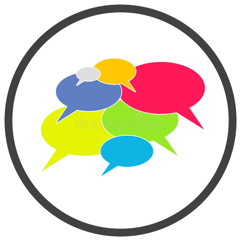 Icon in Circle: Social Media Communication Stock Illustration ...