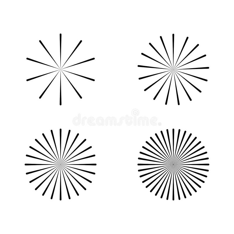 Icon with Circles Rays Icons. Optical Pattern. Round Shape. Vector ...