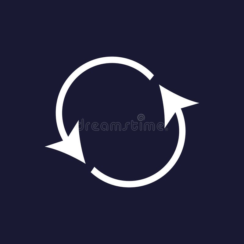 Icon Circulating Reset Button Reload Icon On Dark Blue Stock Vector