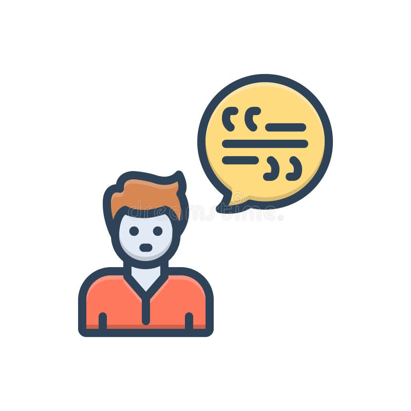 Color Illustration Icon for Citations, Quotation and Speech Stock ...