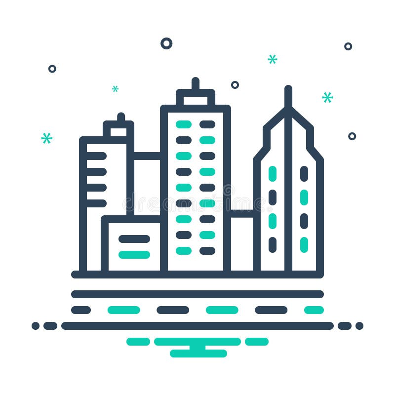 Mix Icon for Cities, Capital and Town Stock Illustration - Illustration ...