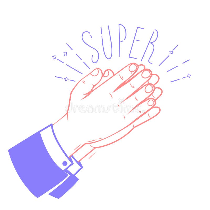 Icon Clapping Hands with the Text Super Stock Illustration ...