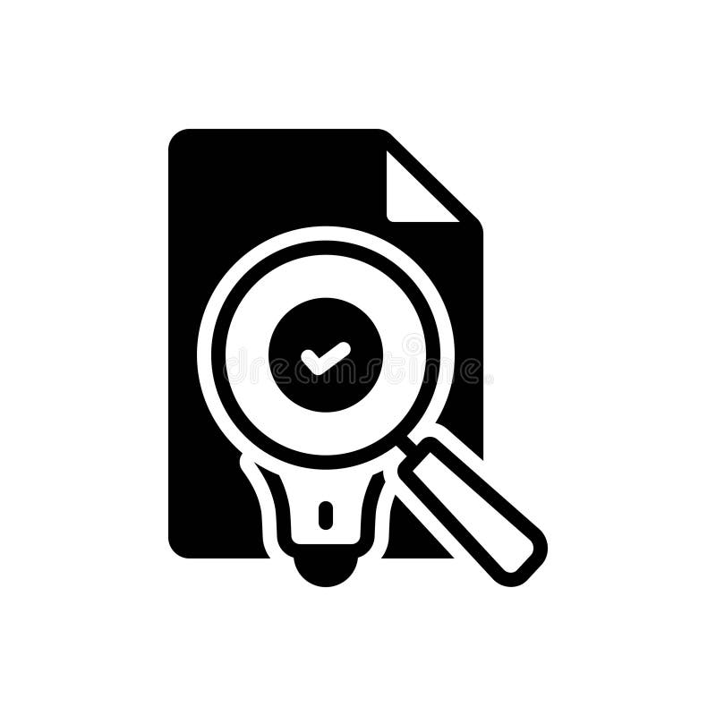 Black Solid Icon for Clarify, Explain and File Stock Illustration ...