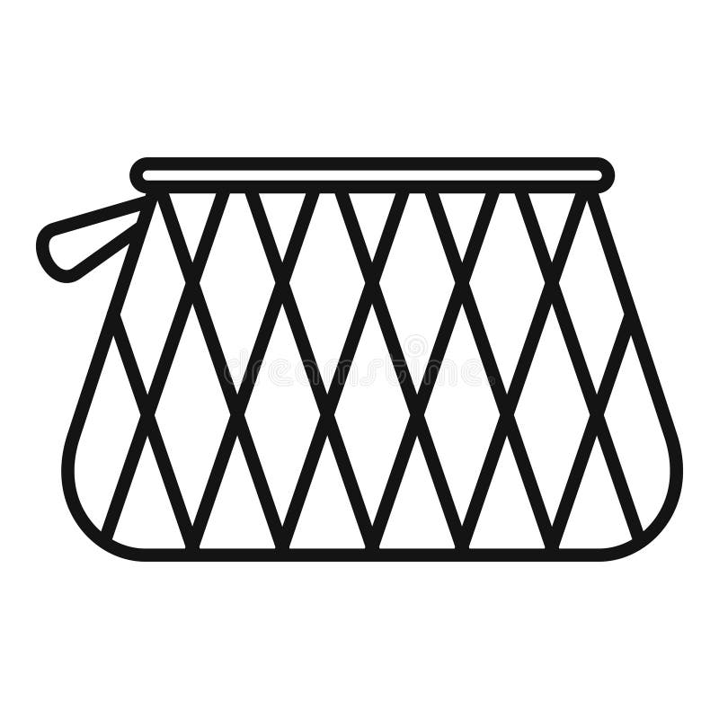 Icon of Classic Quilted Cosmetic Bag Stock Vector - Illustration of ...