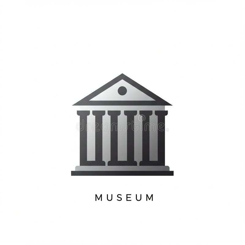 Icon of a Classical Museum Facade, Featuring a Triangular Pediment ...