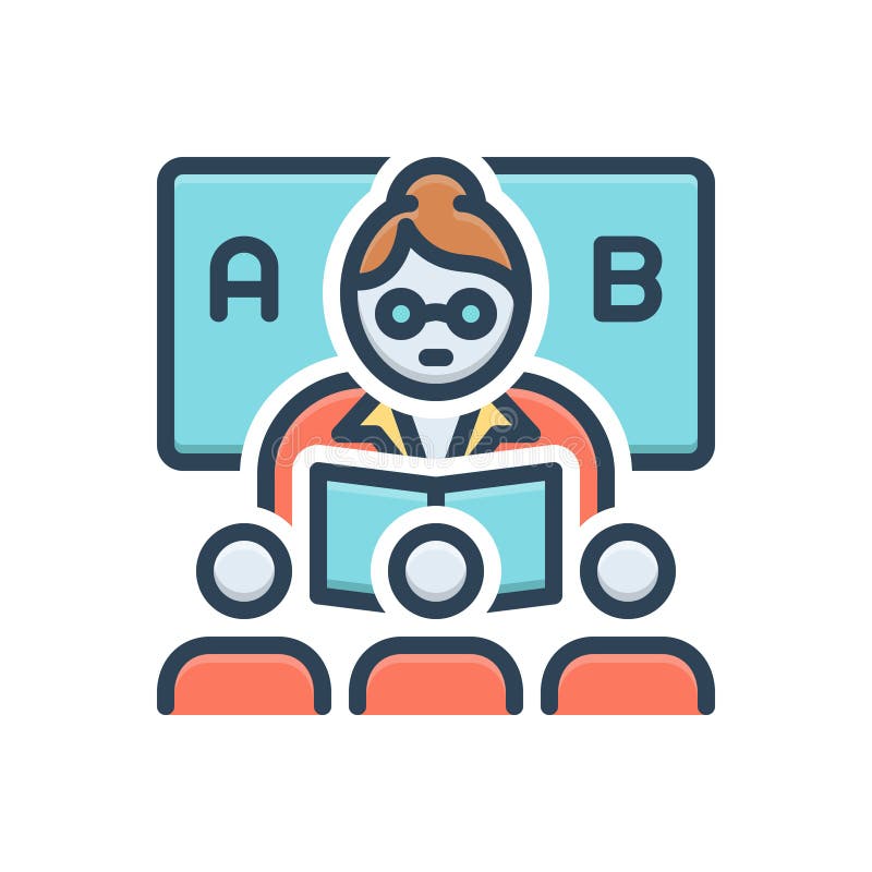 Color Illustration Icon for Classroom, Student and Teacher Stock ...