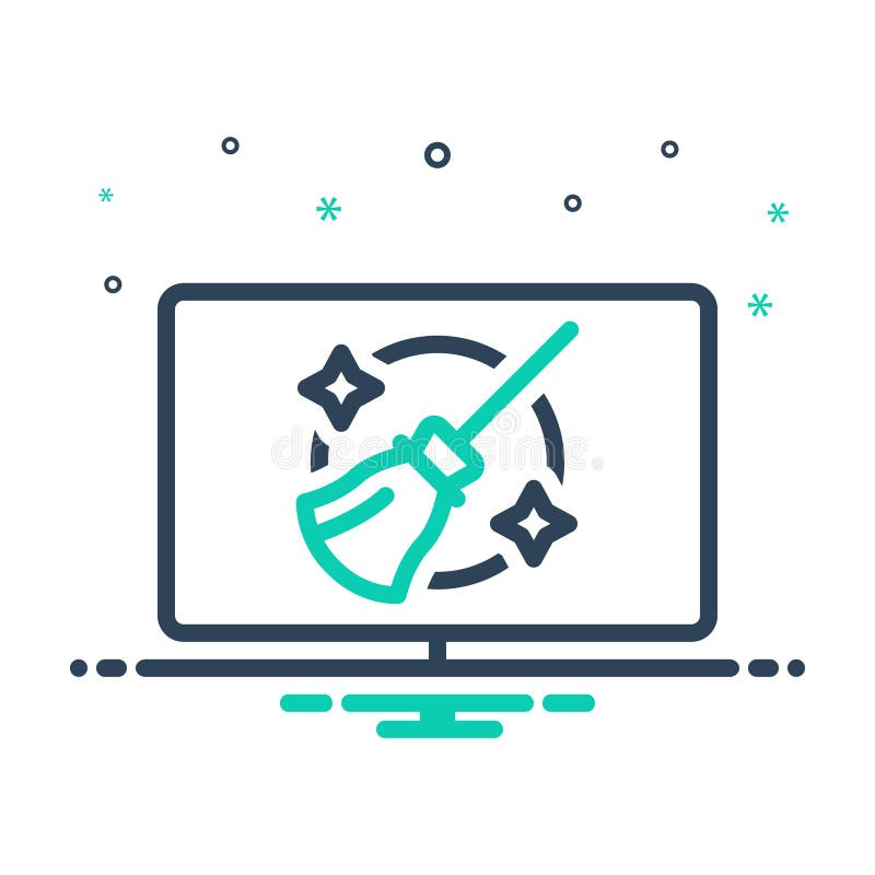 Mix Icon for Cleanup, Clean and Computer Stock Vector - Illustration of ...