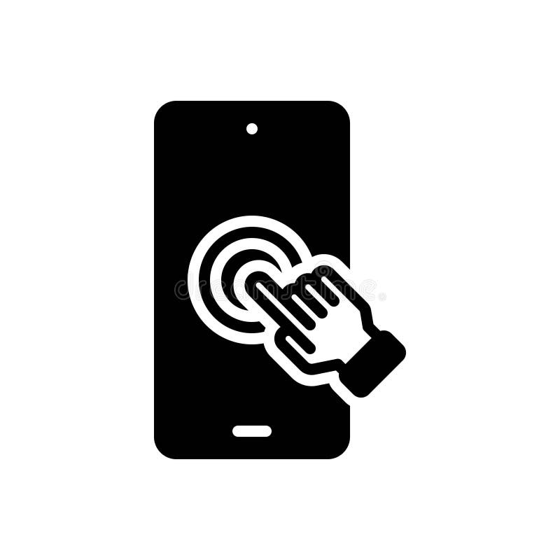 Black Solid Icon for Click, App and Application Stock Vector ...