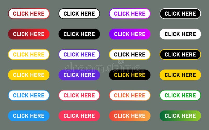 CLICK NOW Buttons Collection for Website Interface Colorful Gradient ...