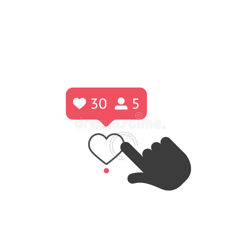 Icon of Clicking on the Heart and Followers Click Stock Vector ...