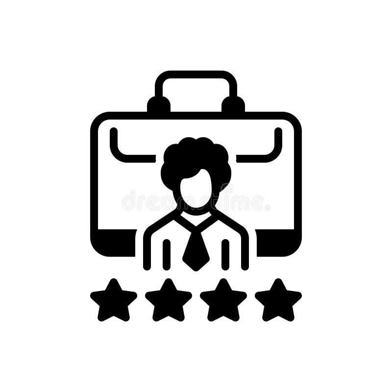 Black Solid Icon for Client, Customer and Rating Stock Vector ...