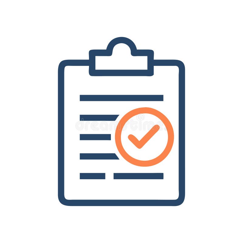 Icon of Clipboard Checkmark for Organization Stock Illustration ...
