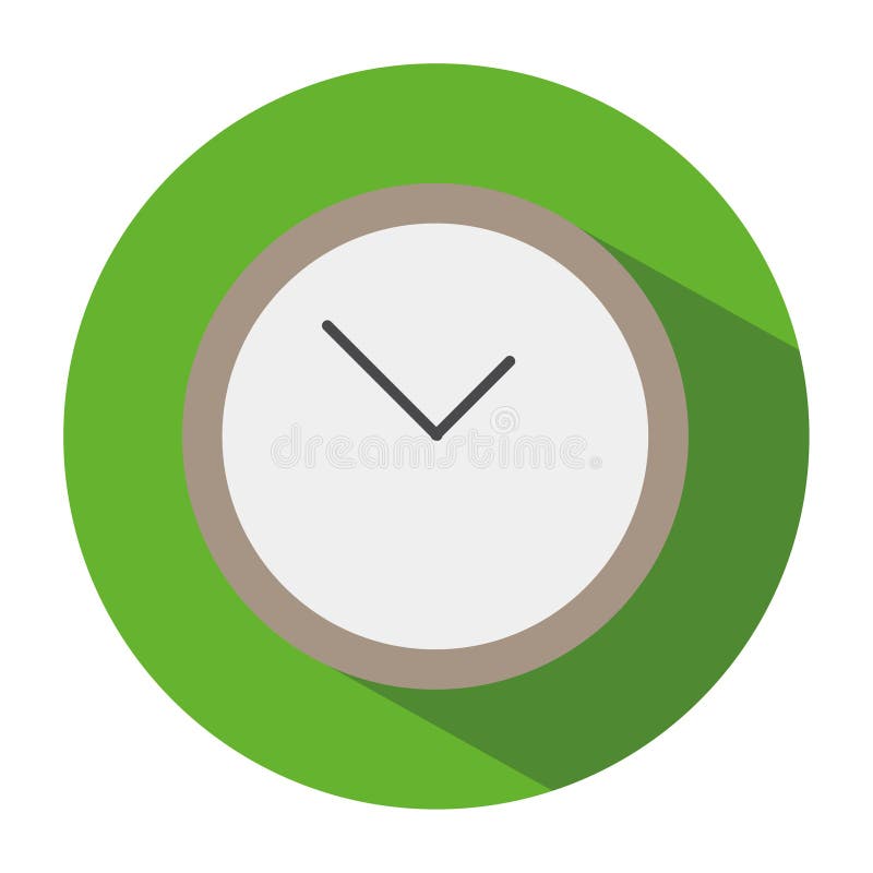 Icon of a Clock in Flat Style. Stock Vector - Illustration of rounded ...