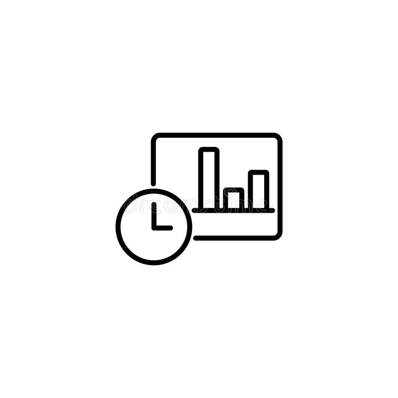 Icon. Clock and Graph, Analytics Stock Vector - Illustration of growth ...