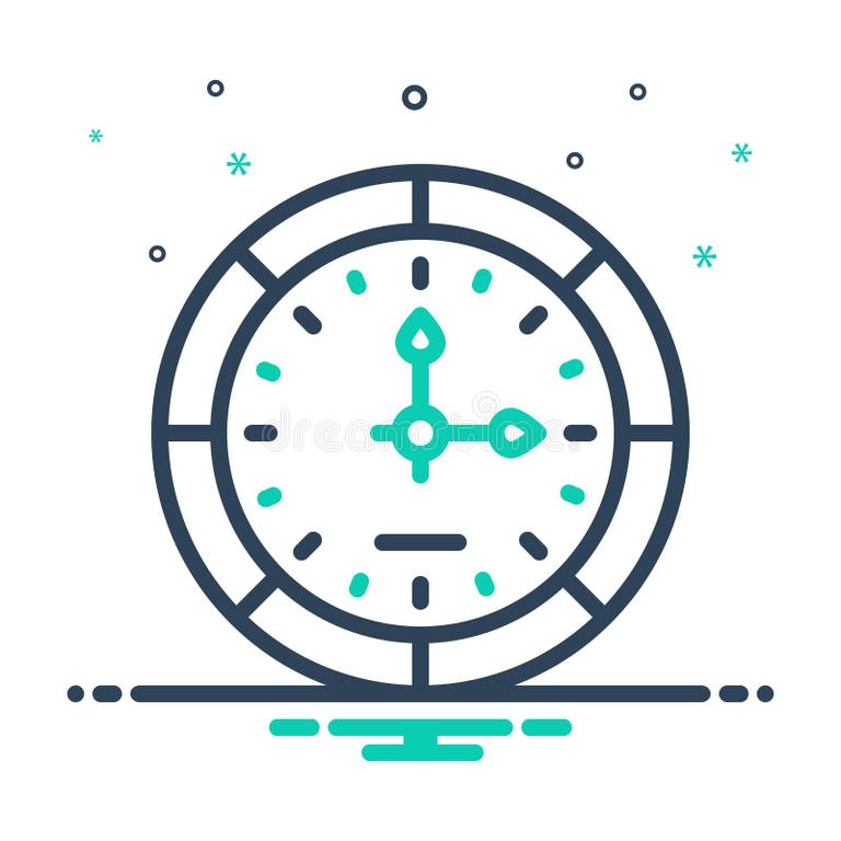 Mix Icon for Clock, Time and Clockwise Stock Vector - Illustration of ...