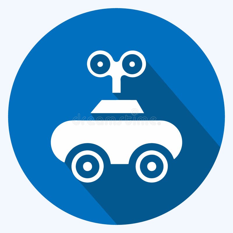 Icon Clockwork Car. Suitable for Kids Symbol. Long Shadow Style. Simple ...