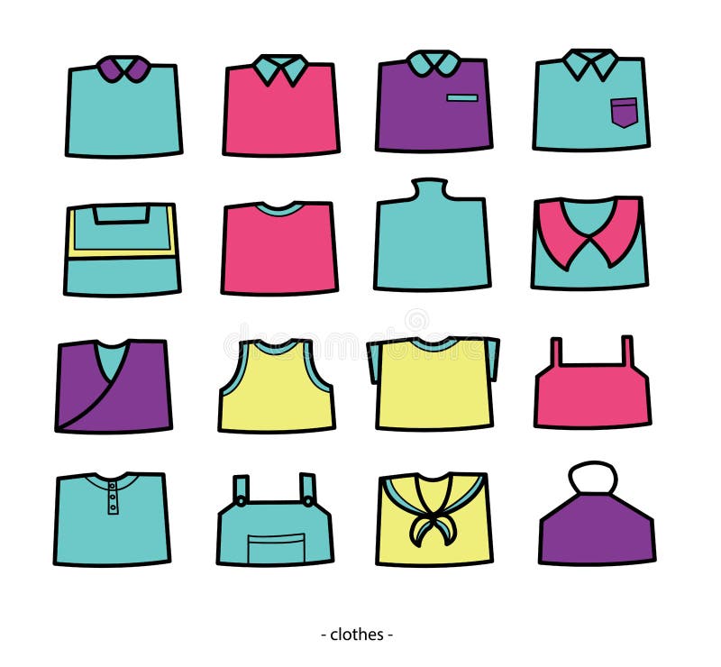 Icon clothes colorful. stock vector. Illustration of wear - 71002339