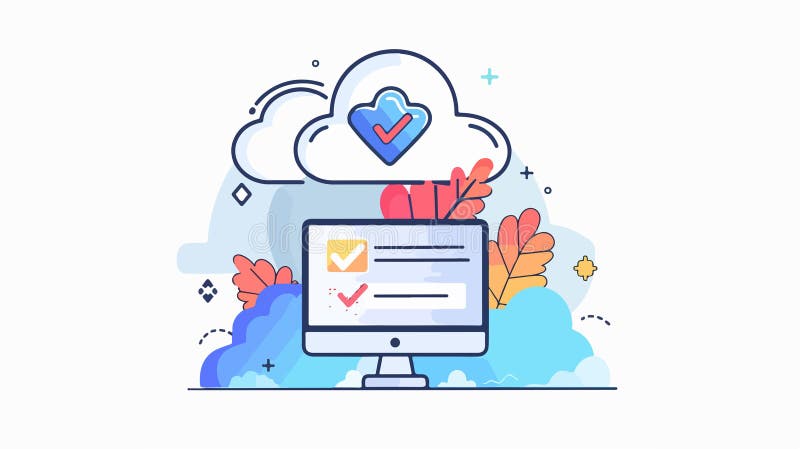 Cloud Computing Check Mark Connection Technology Concept Image Stock ...