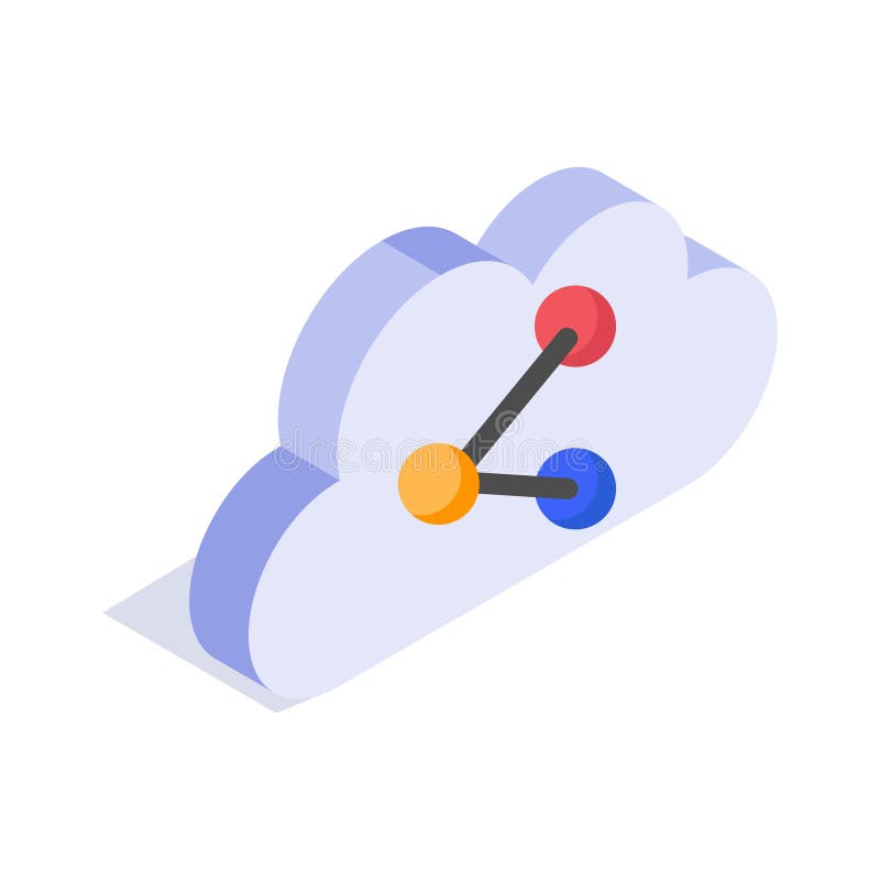 Icon of Cloud Networking with Connected Nodes for Data Sharing Stock ...