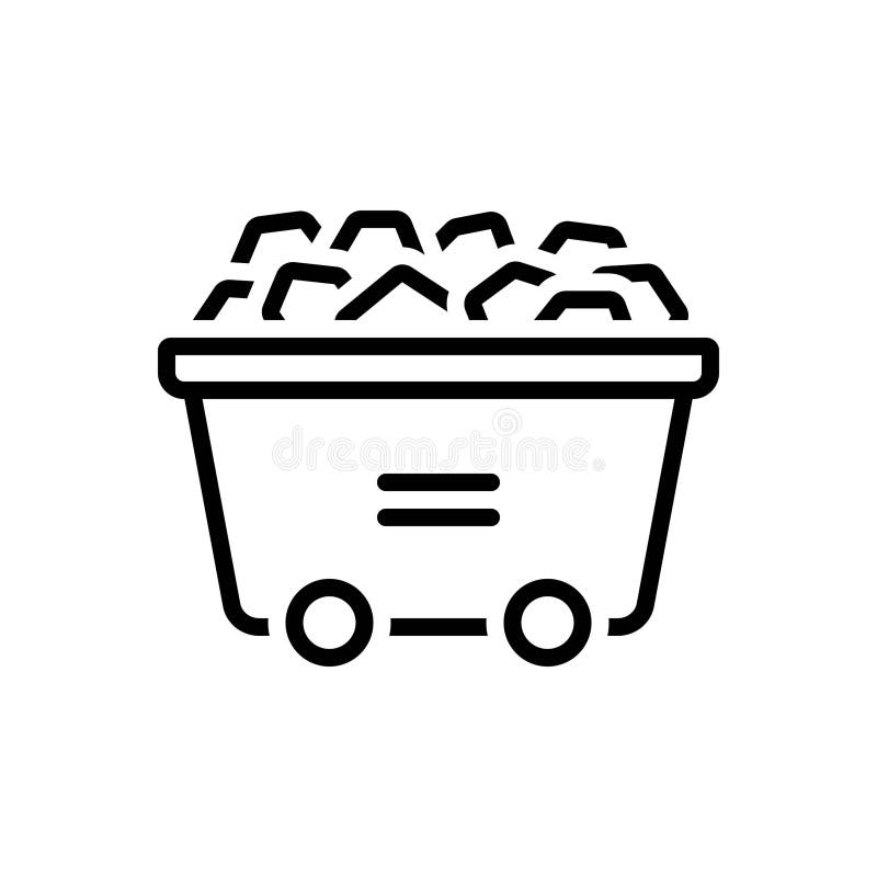 Black Line Icon for Coal, Coal Mining and Fuel Stock Illustration ...