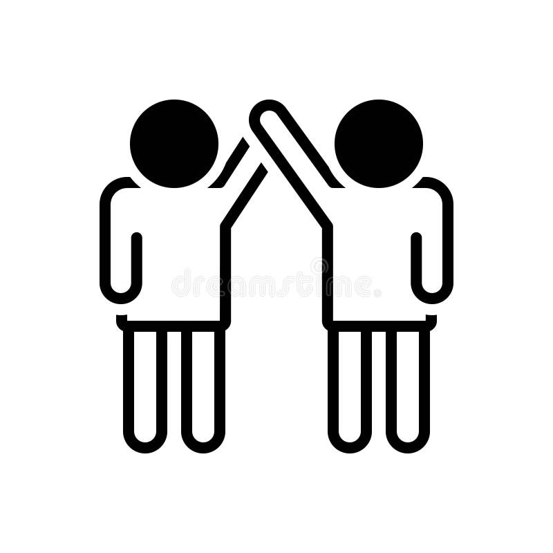 Black Solid Icon for Coalition, Union and Alliance Stock Vector ...