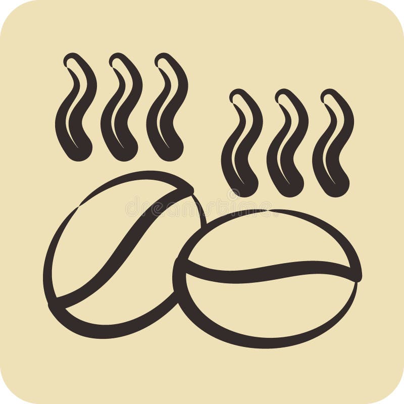 Icon Coffee Beans. Suitable for Nuts Symbol. Hand Drawn Style Stock ...