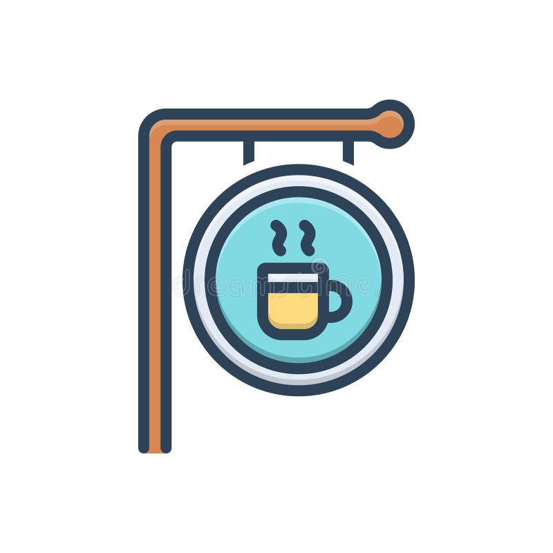 Color Illustration Icon for Coffee Sign, Coffee and Cafe Stock ...