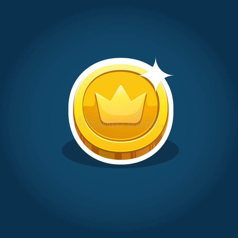 Icon Coin for the Game Interface. Receiving the Cartoon Treasure ...