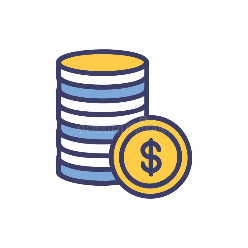 Icon of Coin Stack for Financial Growth Stock Vector - Illustration of ...